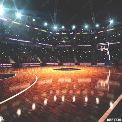 10'x10' Computer-painted Basketball Court Scenic background backdrop ...