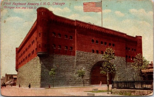 Postcard First Regiment Armory Illinois National Guard Chicago IL 1911 ...