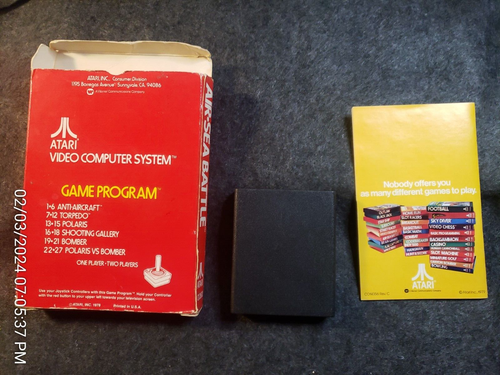 Vintage Atari 2600 Air Sea Battle Game Cartridge with Box CATALOG (C3B3 ...