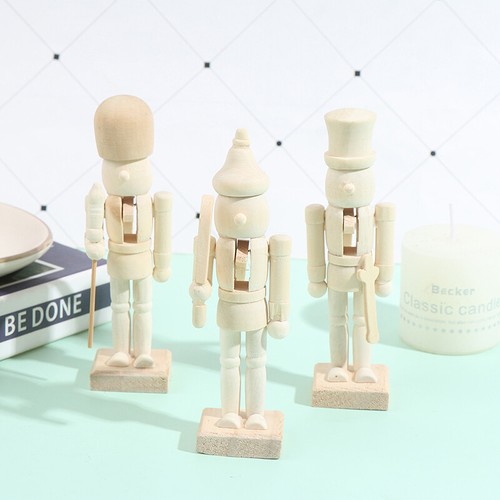 New 12cm Nutcracker Puppet White Embryo Walnut Soldier Shaped Ornaments ...