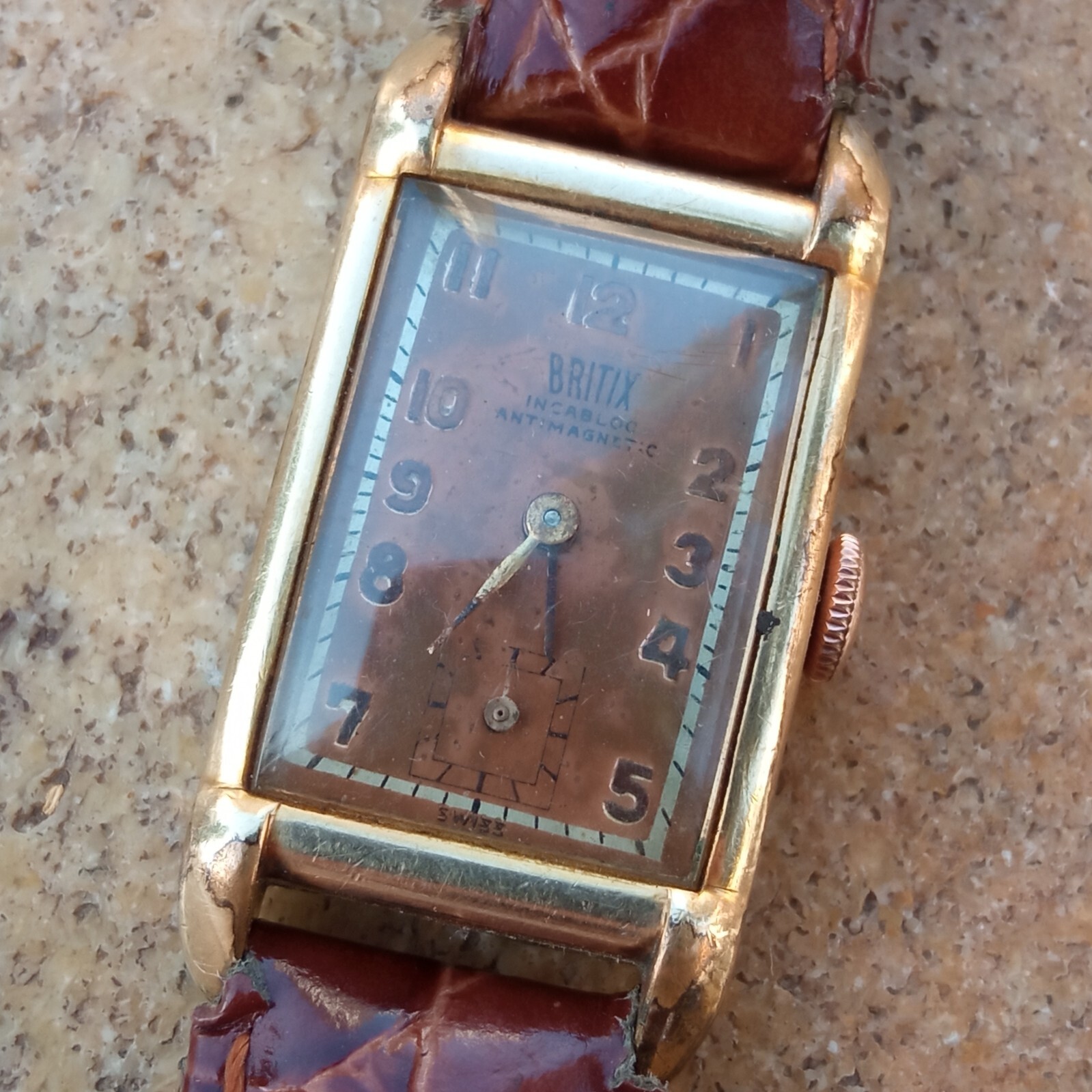 BRITIX Rectangular Tank Art Deco Manual Wind Vintage 20mm Wristwatch | eBay