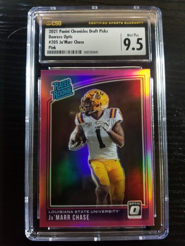 2021 Chronicles Optic Ja.Marr Chase Rated Rookie Pink CGC 9.5 LSU ...
