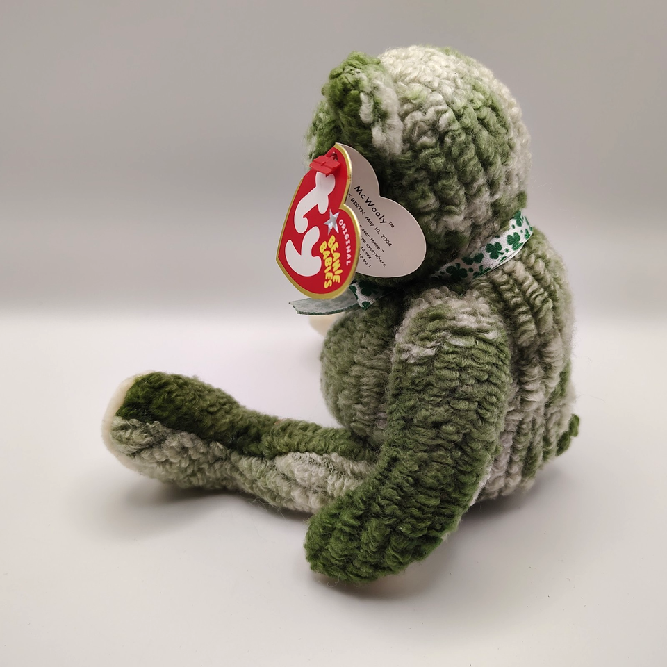 Ty Beanie Baby McWooly The Irish Bear 8" St Patrick's Day Shamrock DOB ...