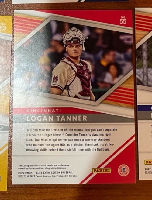 2022 Panini Elite Extra Edition Logan Tanner 352/999 Cincinnati Reds | eBay