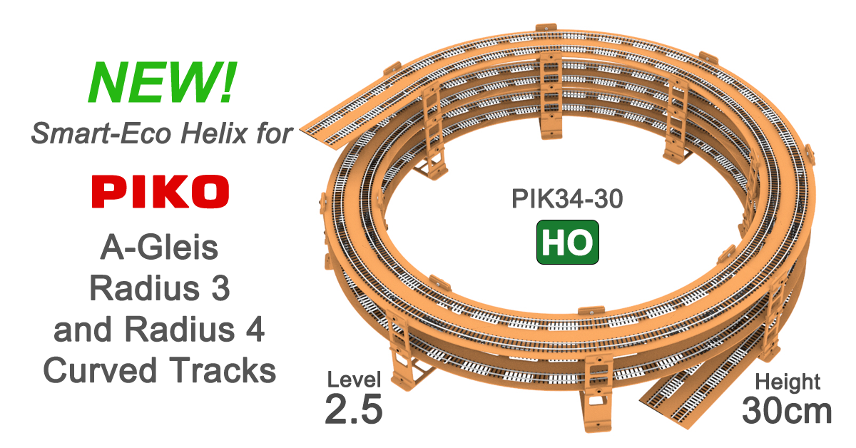 PIK34-30 - 2.5 Level Helix for Piko Tracks R3/R4 - Gleiswendel für Piko ...