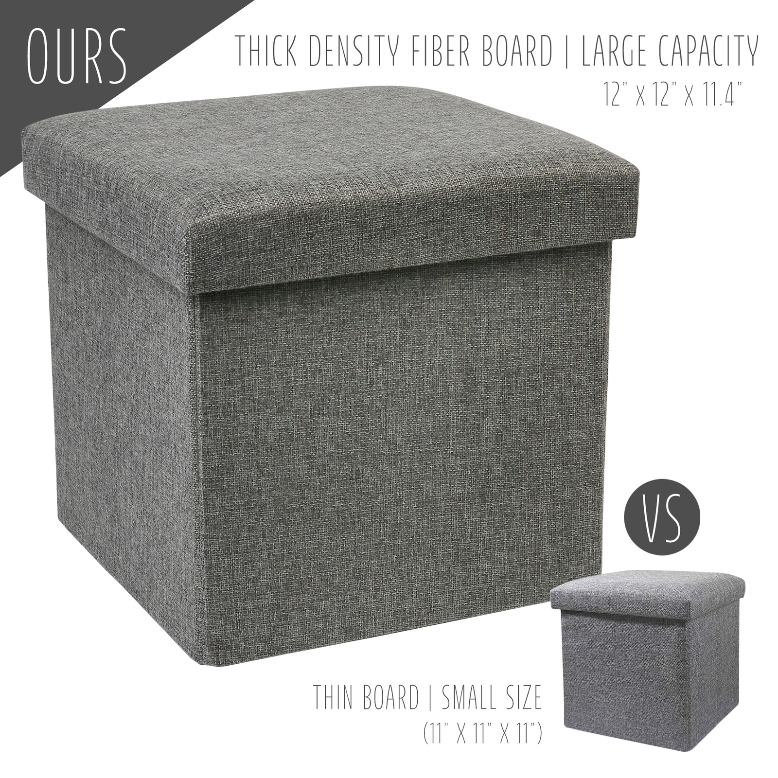 Storage Ottoman Cube Folding Ottoman Seat for Foot Stools Footrest Box ...