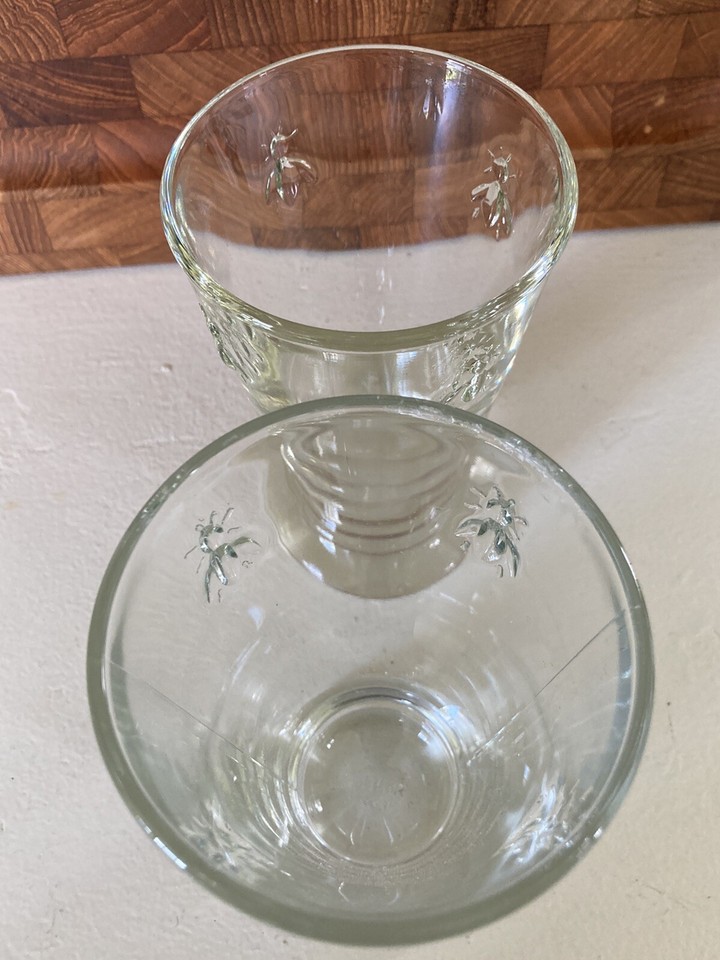 La Rochere France 2 Embossed Bee Clear Tumblers Drinking Glasses 5.5 ...