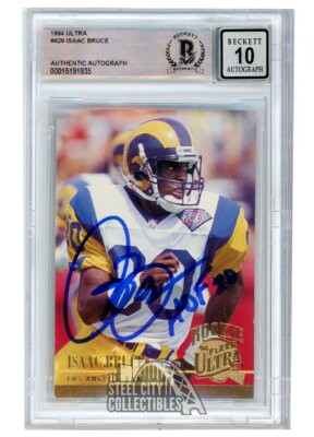 Isaac Bruce 1994 Fleer Ultra Autograph "HOF 20" Rookie Card #426 BAS 10 ...