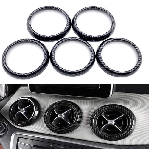 Carbon Fiber Look AC Air Vent Outlet Ring Cover Fits 14-19 C117 CLA250 ...