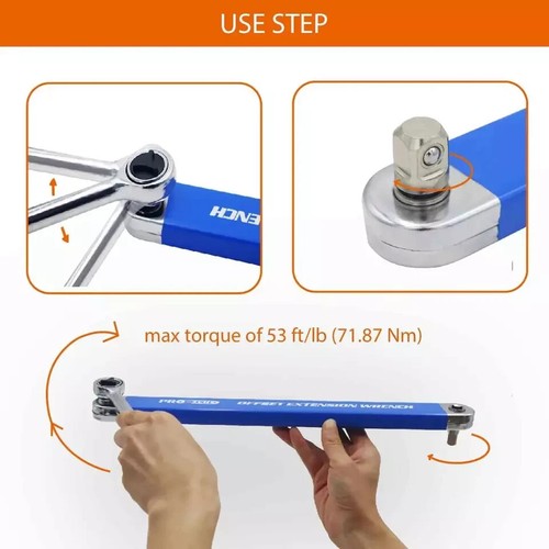 Offset Extension Wrench Tight Spaces Extension Tool and Drive Adapters ...