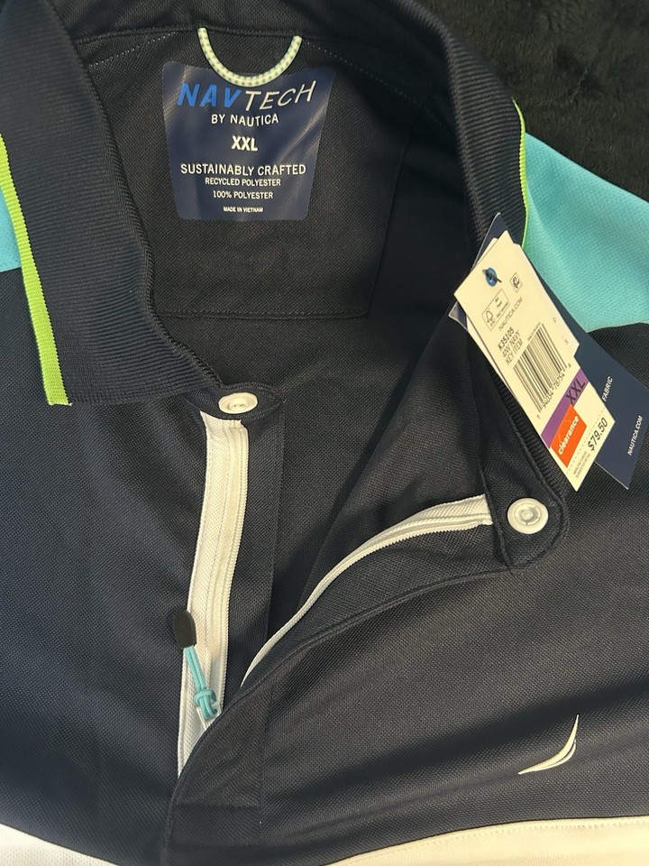 NWT Nautica Men's Navtech Colorblock Classic Fit Wicking Performance ...