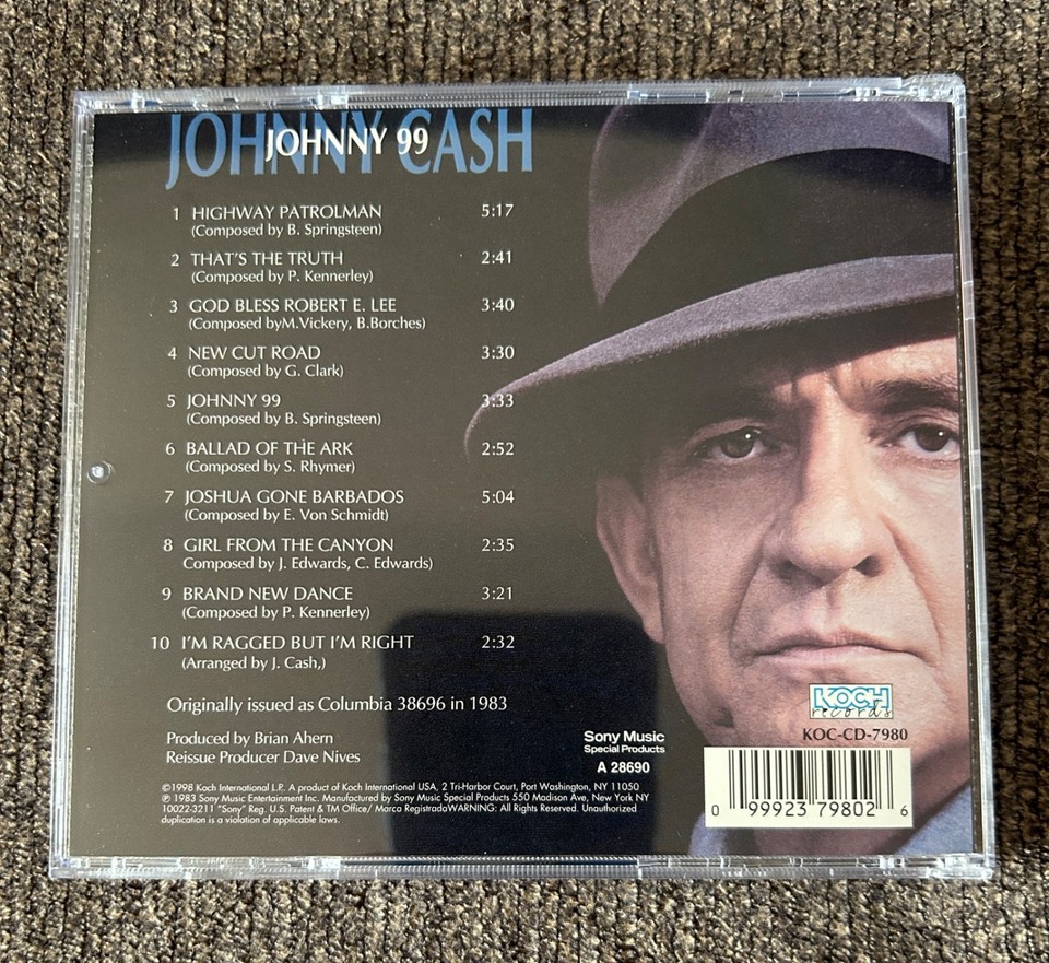 Johnny Cash - Johnny 99 (CD, 1999) Reissue by Koch Records, 1983 Outlaw ...