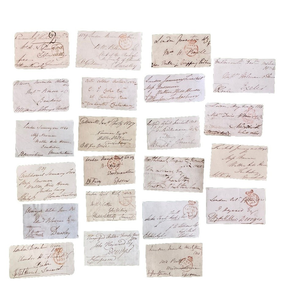 Collection of 37 Early-Mid 19th Century UK English Envelope Covers Free ...