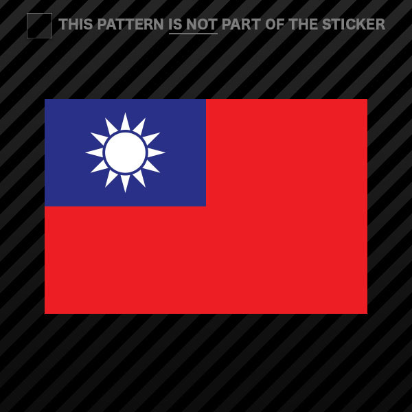 Taiwanese Flag Sticker Self Adhesive Vinyl Taiwan TWN TW | eBay