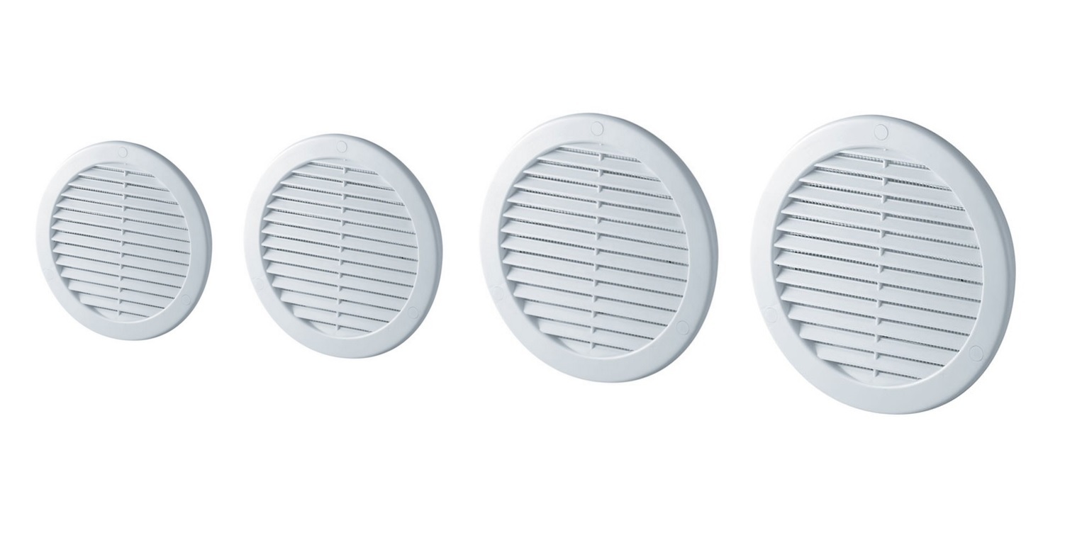 Round Air Vent Grille with Anti-Insect Mesh Fly Screen Duct Ventilation ...
