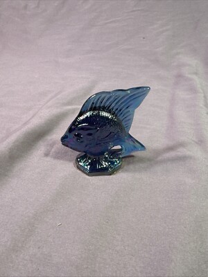 Fenton Angel Fish - Carnival Iridized on Blue Glass | eBay