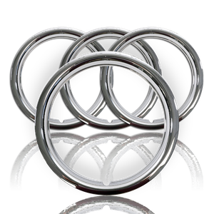 Set of 4 18" Chrome Wheel Rim Trim Rings Beauty Bands Rims Rally Steel ...
