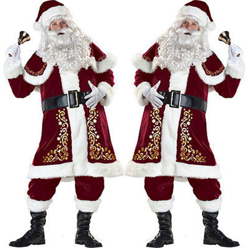 Claus Suit Santa Christmas Costume Fancy Dress Cosplay Party Outfit Set ...