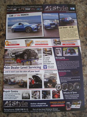 BMW JOB SHEET M STYLE AUTO ENHANCE CAR RANGE GROUP ADVERT A4 FILE 21 ...