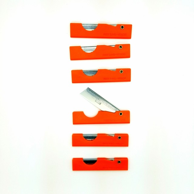 Derma-safe Folding Utility Razor Knife 10-pack Orange for Survival Tool ...