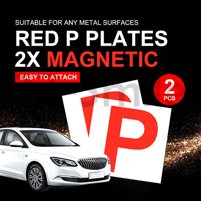 2x Magnetic Red P Plates P Plate FOR QLD Queensland | eBay