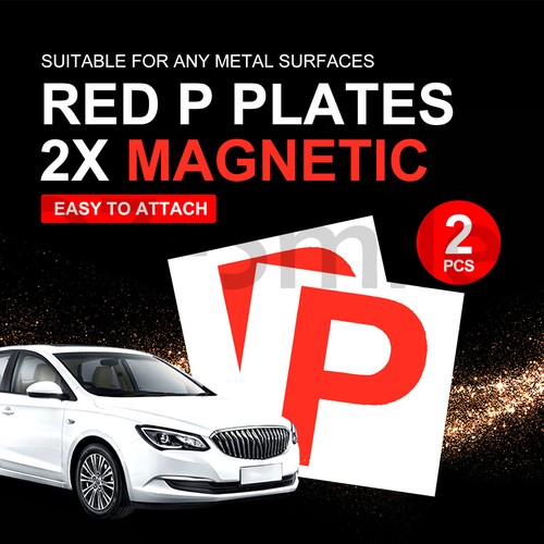 2x Magnetic Red P Plates P Plate FOR QLD Queensland | eBay Australia