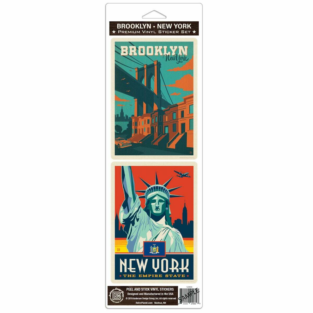 New York City Brooklyn Bridge Sticker Set of 2 Vintage-Style Decals | eBay