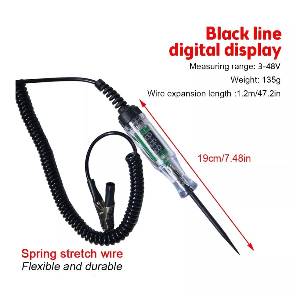 12V Digital Electric Circuit Tester Voltage Test Pen Probe Volt Test ...