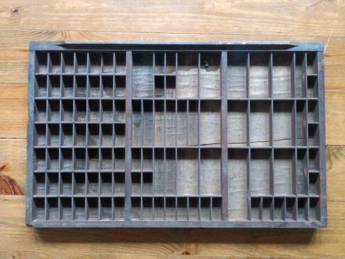 HAMILTON Wood Oak Printers Drawer Letterpress Type Set Case Shadow Box ...