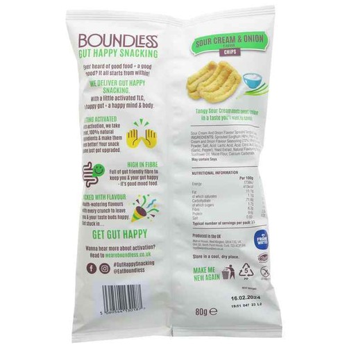 Boundless Sour Cream & Onion Chips Sharing Bag 80g -10 Pack | eBay UK