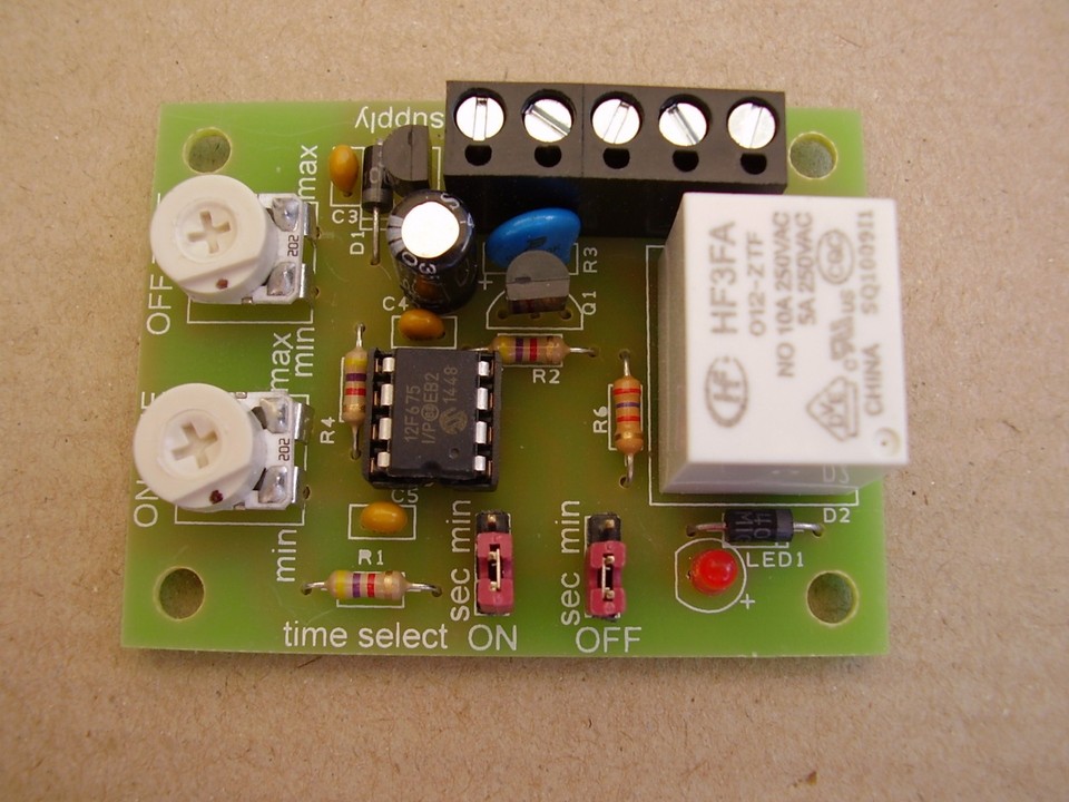 Cyclic (pulsing) Timer relay board , adjustable 0-60 secs or 0-60 mins ...