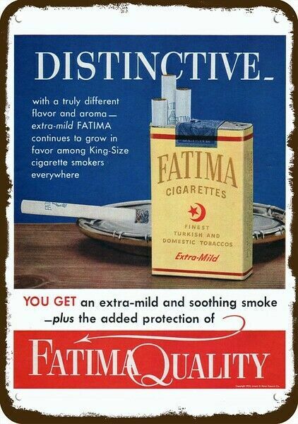 1952 FATIMA TURKISH CIGARETTES Vintage Look REPLICA METAL SIGN | eBay