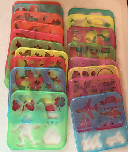 Tupperware Tuppertoys Stencil Art Set 18 Stencils in Yellow Sturdy ...
