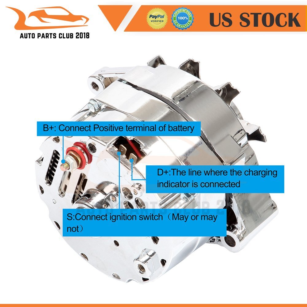 New 12V Chrome Alternator 1 Wire For Chevy GM BBC SBC 327-350-396-427 ...