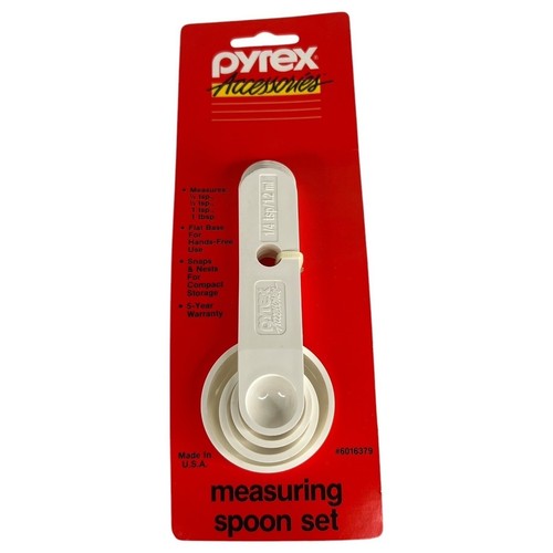 Vintage Pyrex Accessories Measuring Spoon Set of 4 Spoons New on Card ...