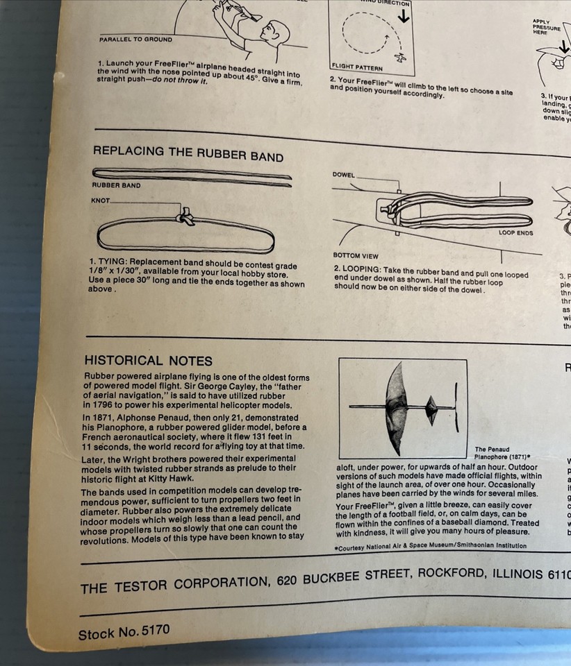 Testors Free Flier Rubber Band Power Airplane - New & Sealed -Vintage ...