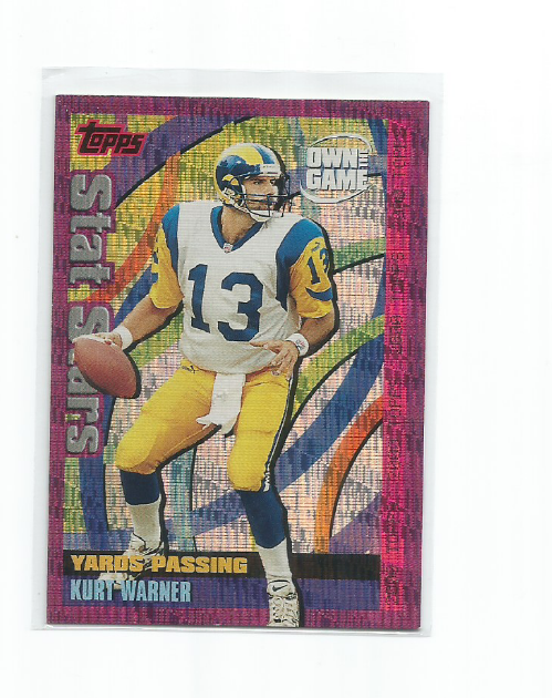 KURT WARNER (St. Louis Rams) 2000 TOPPS OWN THE GAME INSERT CARD #OTG2 ...