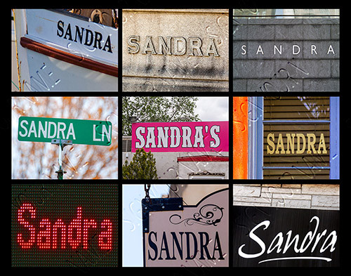 SANDRA Name Poster featuring photos of actual signs | eBay