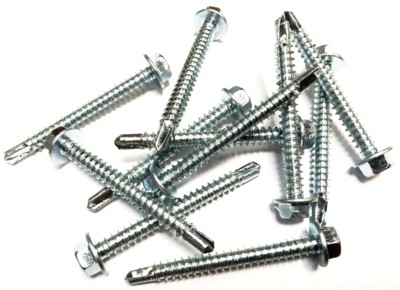 5.5 x 50mm Hex Head Tek Screw Steel to Steel Teks Screws BZP Fix ...