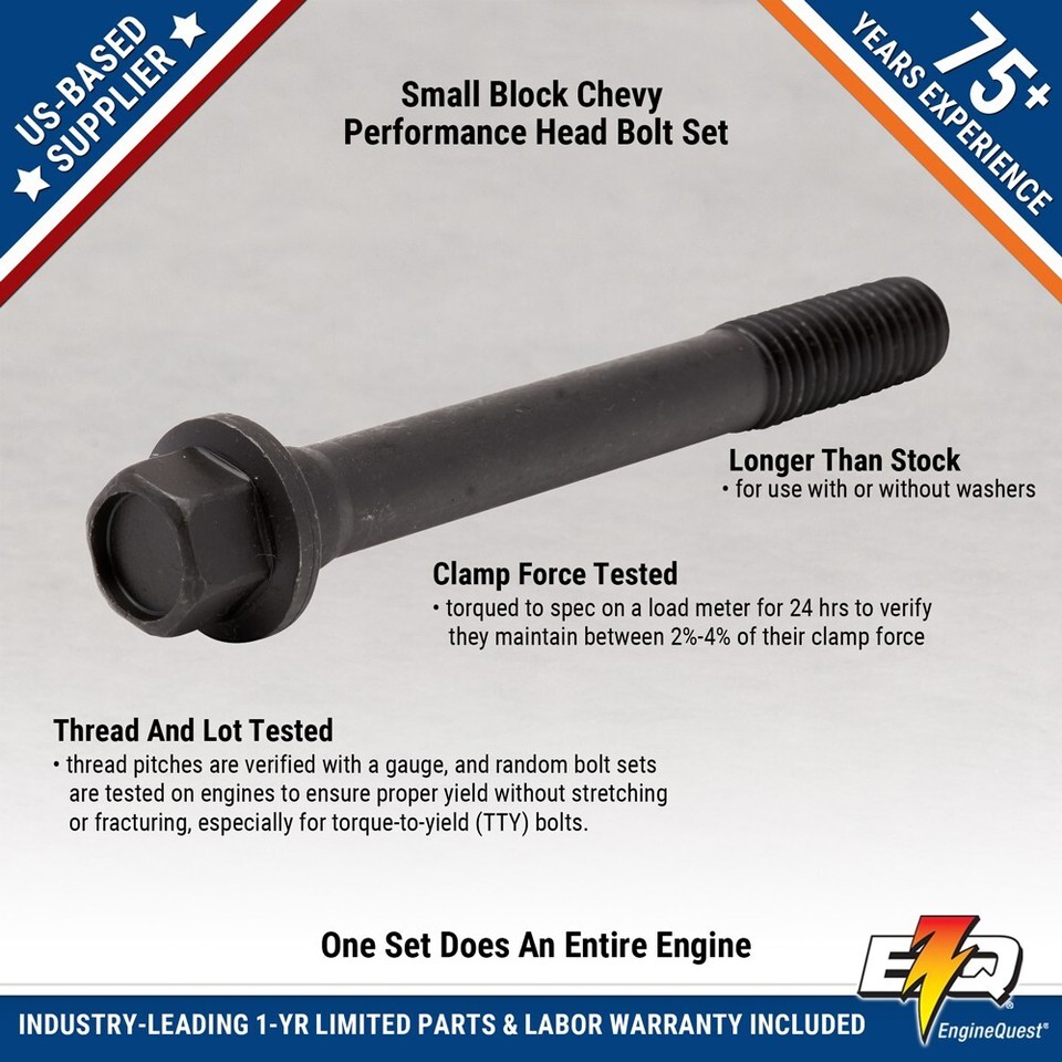 Chevrolet Head Bolt Set Small Block 350 Performance - 180,000 PSI ...