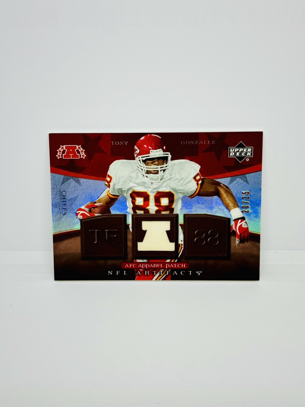 2007 Upper Deck TONY GONZALEZ Artifacts AFC Patch Red /25 #AFC-TG ...