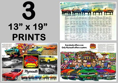 1970 Plymouth Rapid Transit System (3) 13x19 Prints Road Runner GTX ...