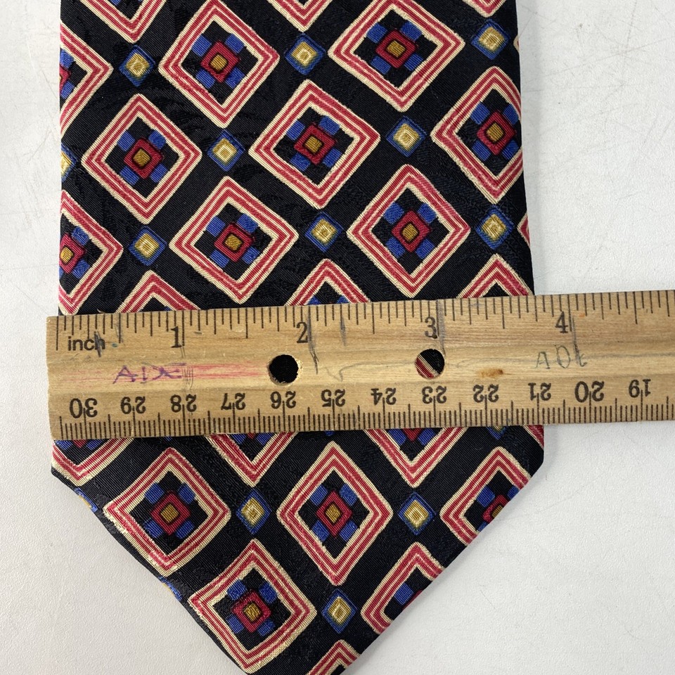 Lorenzo Selini Black Red Blue Silk USA Men's Neck Tie Father's Day | eBay