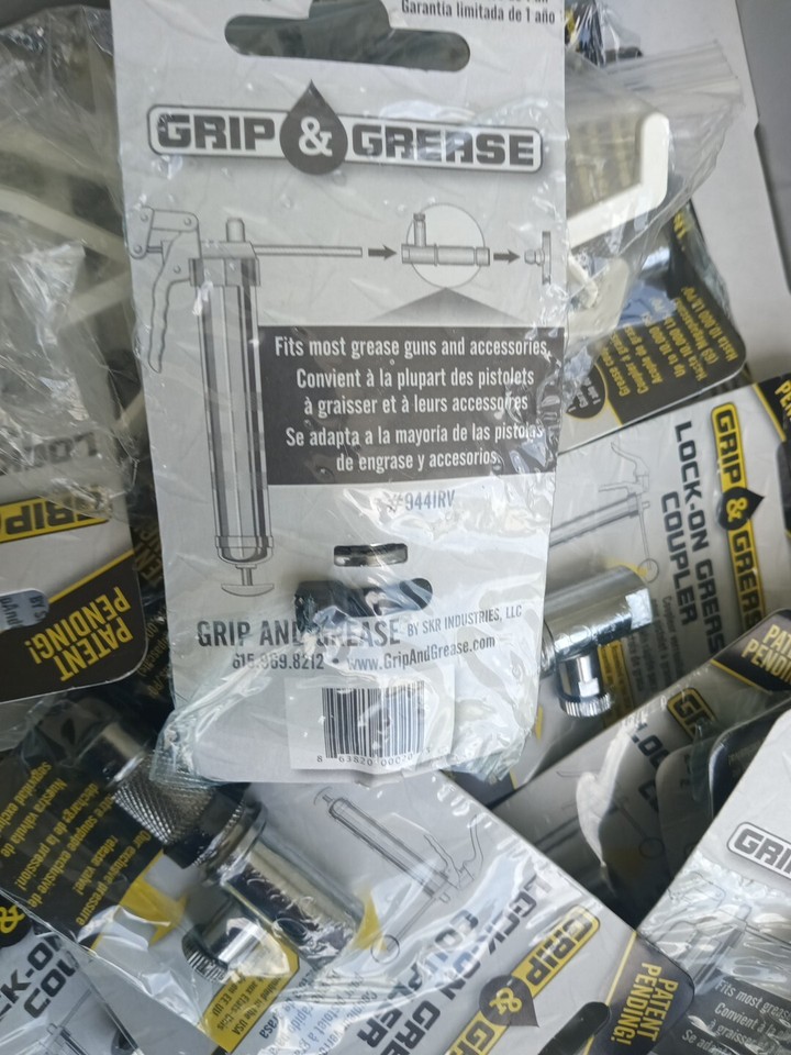 LOT 2 GRIP N LUBE LOCK ON GREASE COUPLER 944IRV SKR INDUSTRIES NEW | eBay