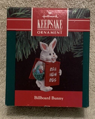 1990 Hallmark Keepsake Billboard Bunny Rabbit Ornament - GUC | eBay