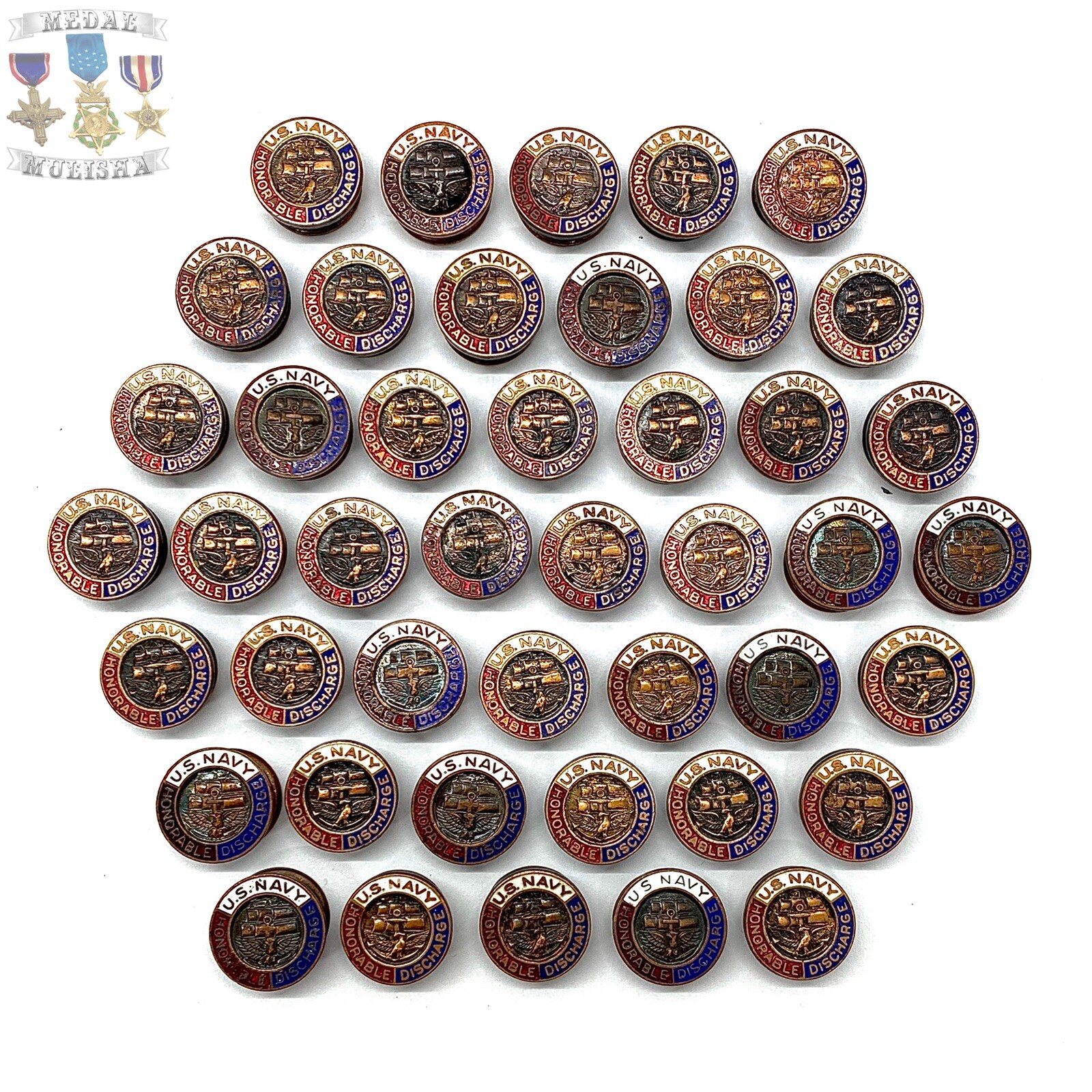 WWII US NAVY HONORABLE DISCHARGE LAPEL BUTTON PIN NAVY WW2 | eBay