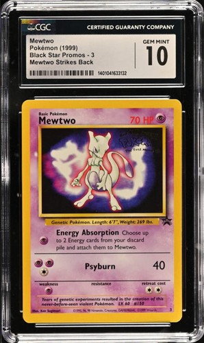 CGC 10 - 1999 Mewtwo # 3 WB Movie WOTC Black Star PROMO Pokemon Card | eBay