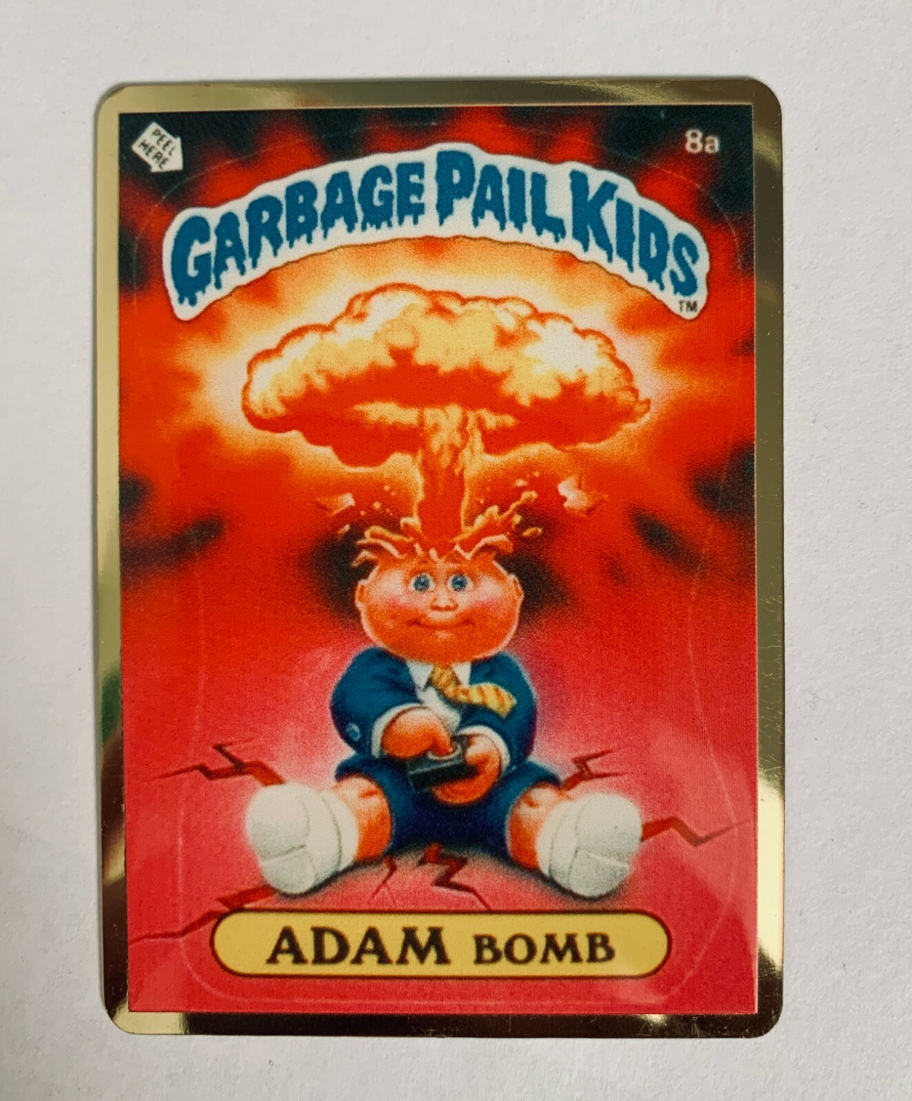 Adam Bomb 8a Garbage Pail Kids Series 1(1985) RARE CUSTOM METAL GOLD ...