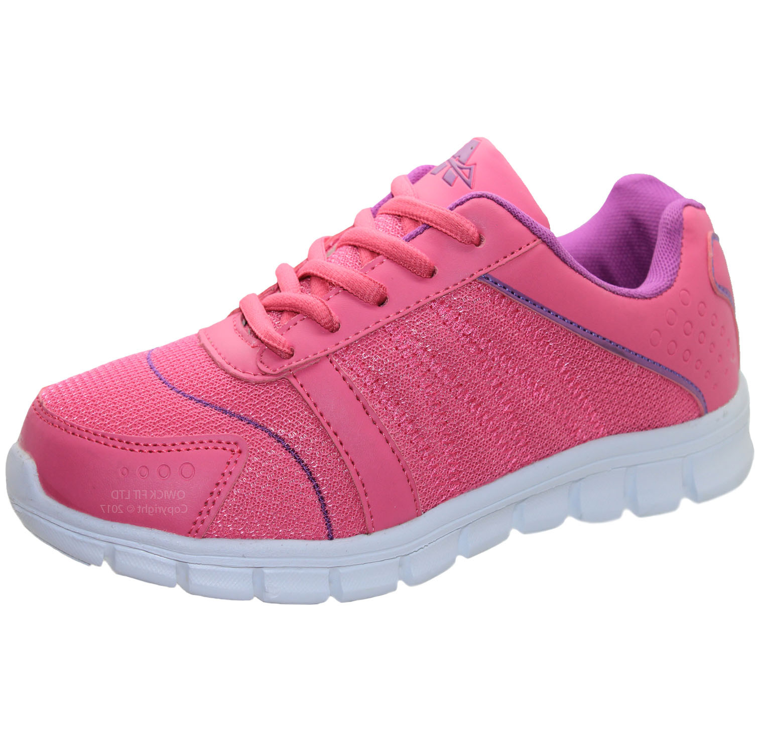 NEW LADIES PINK RUNNING TRAINERS WOMENS SHOCK ABSORBING FITNESS GYM ...