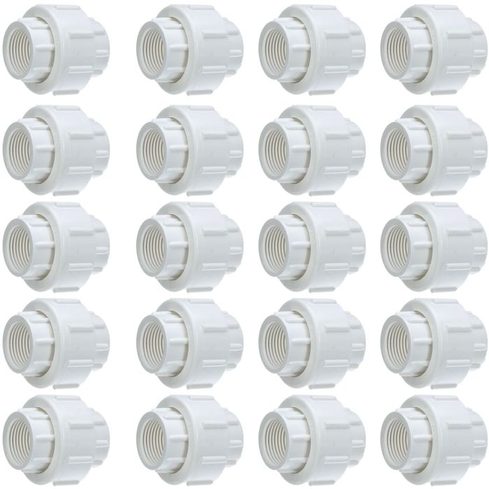 20-Pack 3/4 in. Schedule 40 PVC Unions w/ O-Ring Threaded-Type Pipe ...